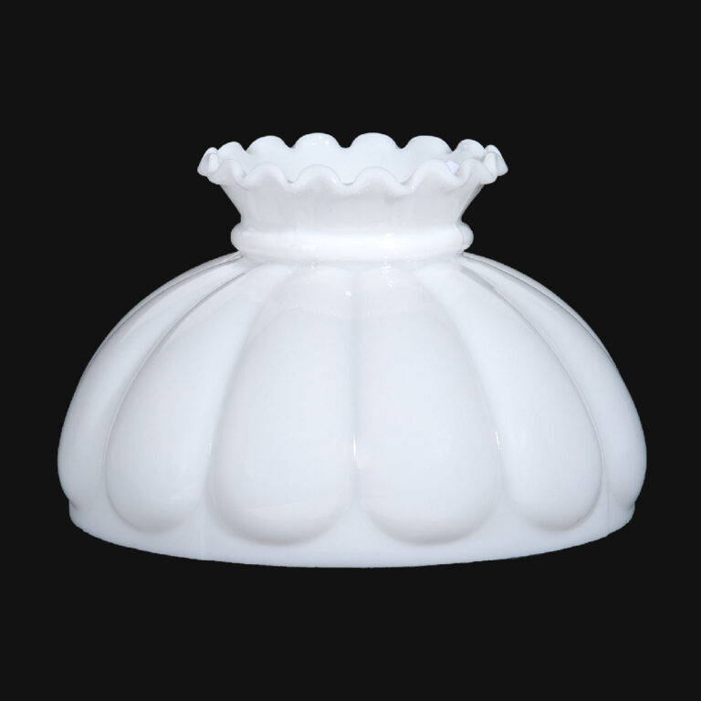 Opal Glass Melon Panel Shade with Crimped Top - Imperial Lighting Co.