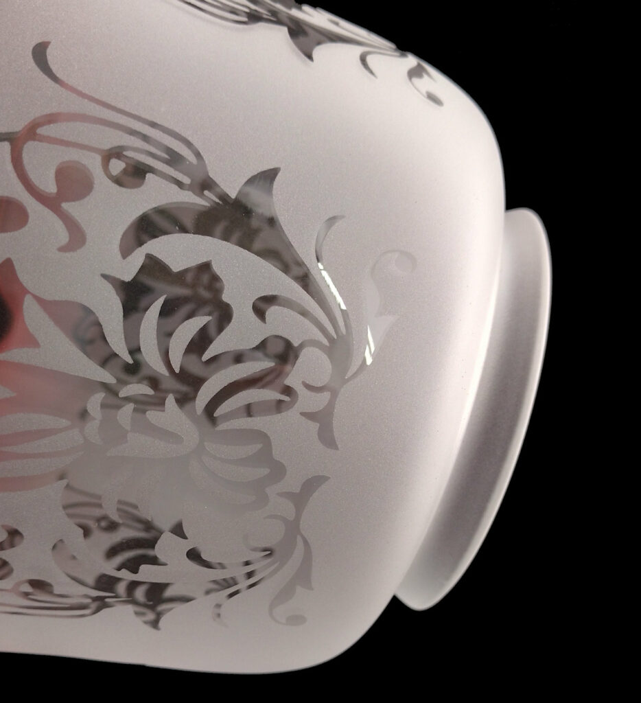 Cranberry Tint 4 Inch Crystal Glass Gas Shade w/ Filigree Design ...