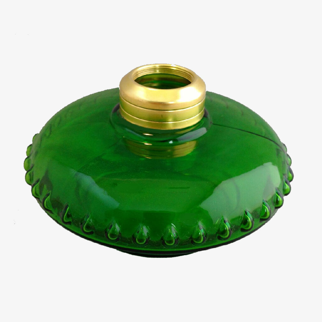 Teardrop Pattern Oil Lamp Font Green Crystal Glass - Imperial Lighting Co.