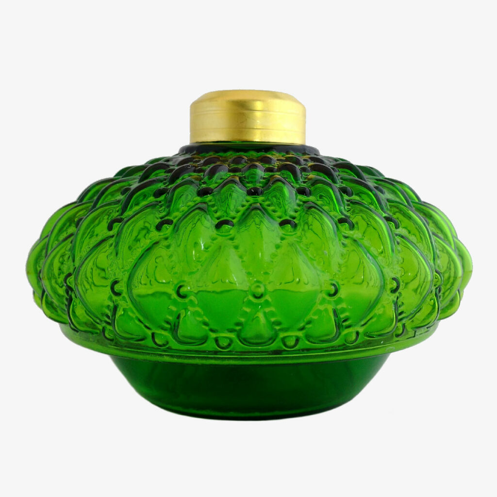 Diamond Quilt Oil Lamp Font Green Crystal Glass - Imperial Lighting Co.