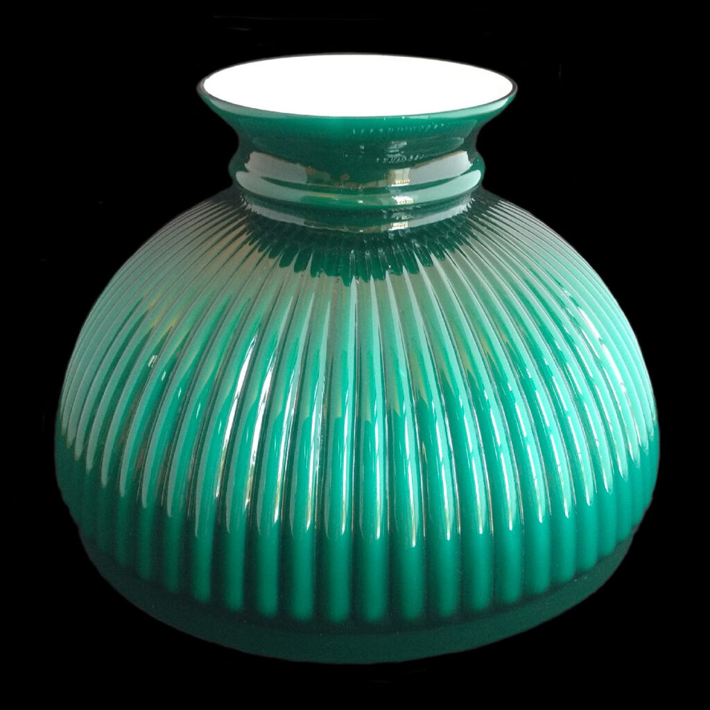 Aladdin Lamp Green Ribbed Shade Part # N301 - Imperial Lighting Co.