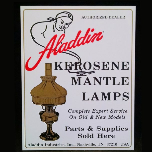 Aladdin Lamp Authorized Dealer Sign 14 x 11 inches - Imperial Lighting Co.