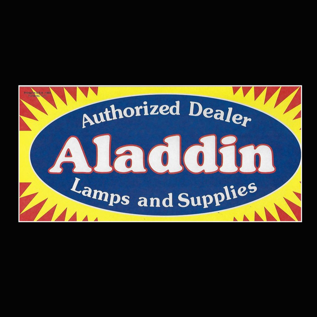 Aladdin Lamp Authorized Dealer Sign 11 x 5 inches - Imperial Lighting Co.