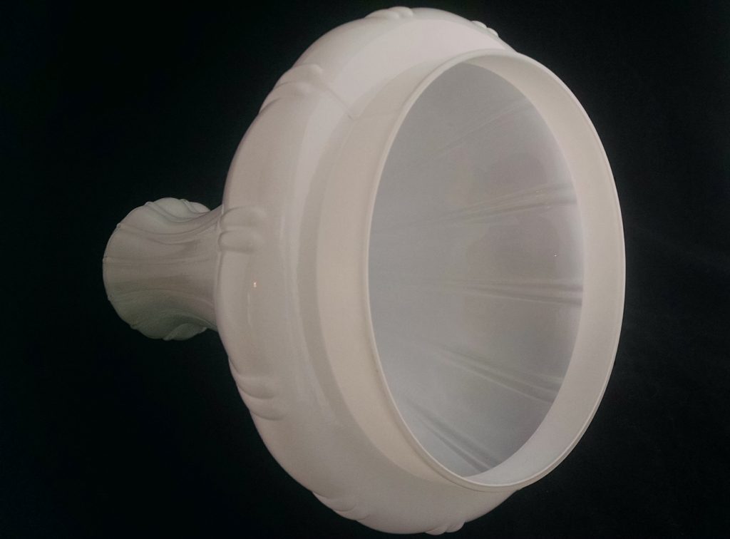 Angle Lamp Chimney in White Opal Cased Glass - Imperial Lighting Co.