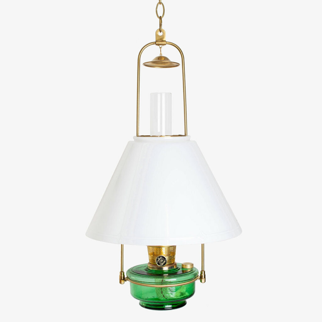 Aladdin Lamp Emerald Green Tilt Frame Regency Hanging Lamp Open Shade ...