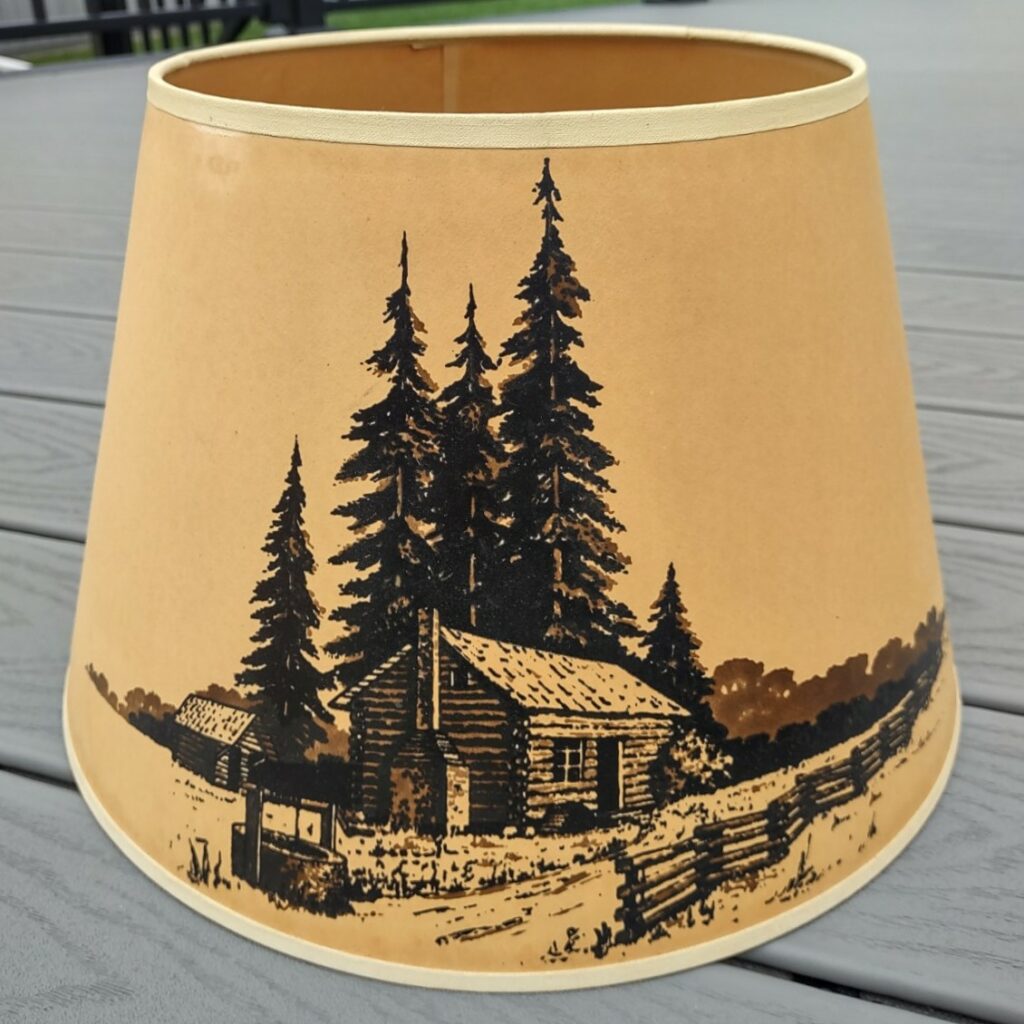 Aladdin Lamp Log Cabin Paper Shade circa 1950's - Imperial Lighting Co.