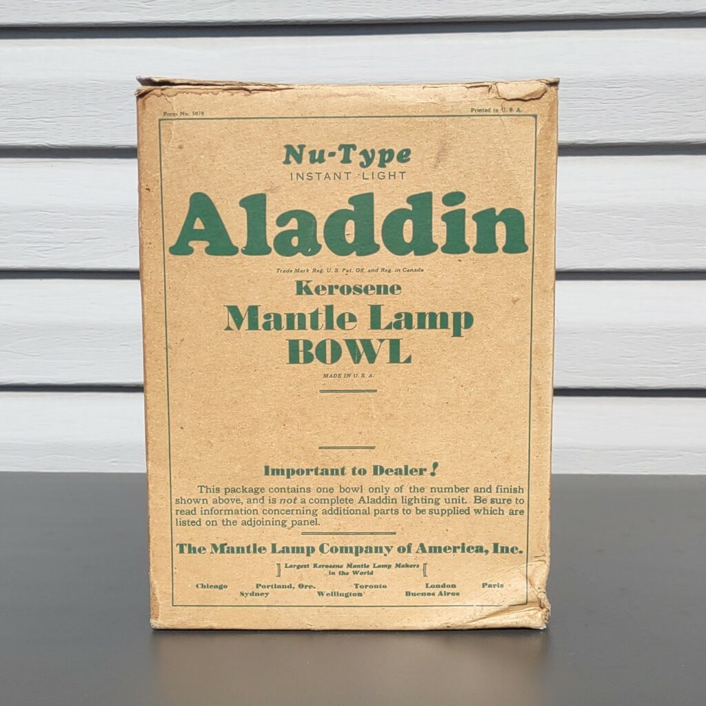Aladdin Lamp Font Box from Middle 1930's - Imperial Lighting Co.