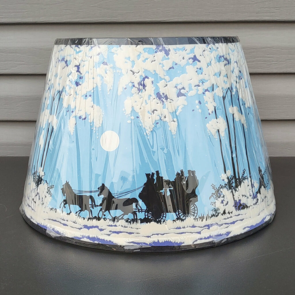 Aladdin Lamp Coach and Four Winter Scene Shade with Flocked Snow ...