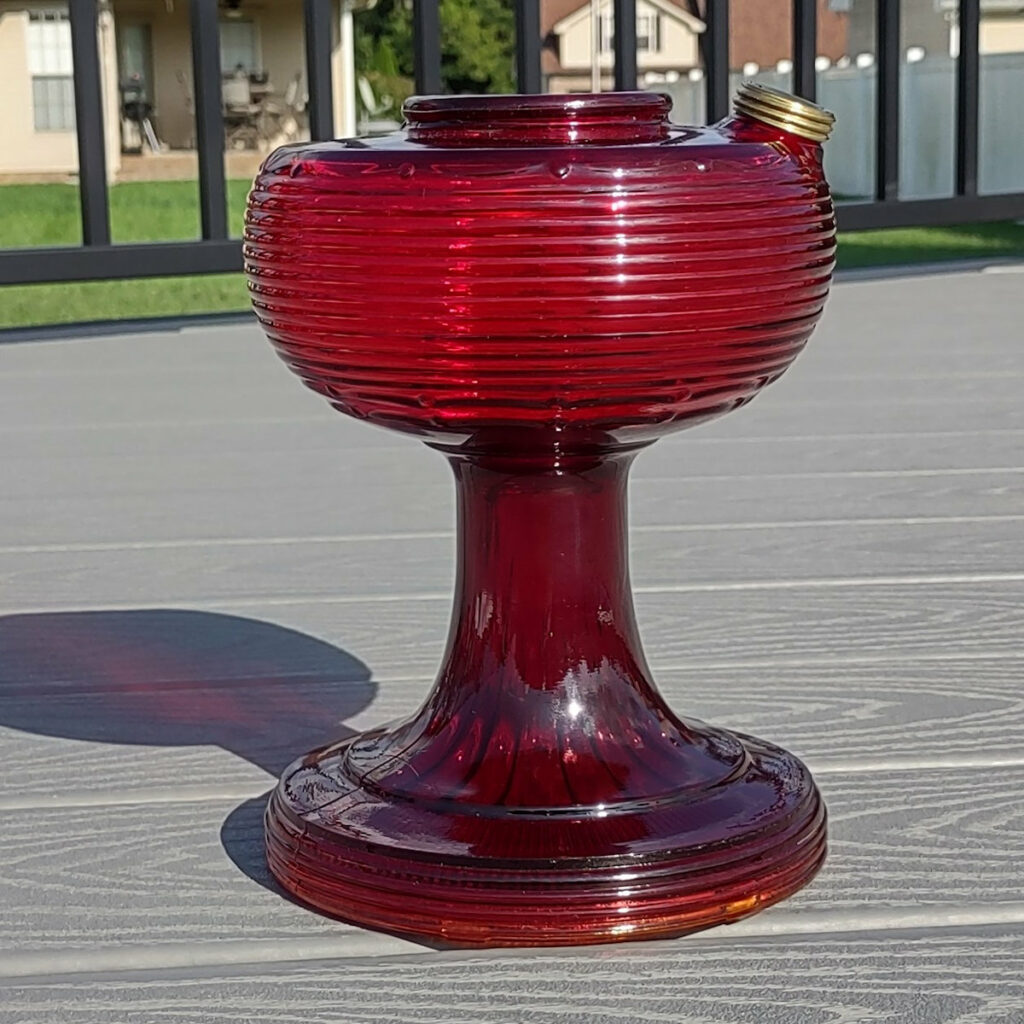 Aladdin Lamp Ruby Beehive Circa 1937-1938 - Imperial Lighting Co.