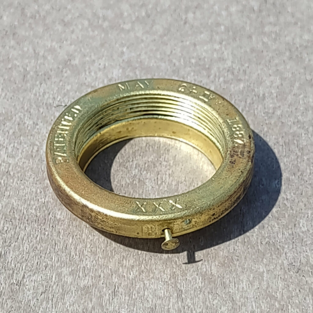 Flat Wick Oil Lamp Fuel Filler Collar #2 Size Patented May 24, 1887 ...