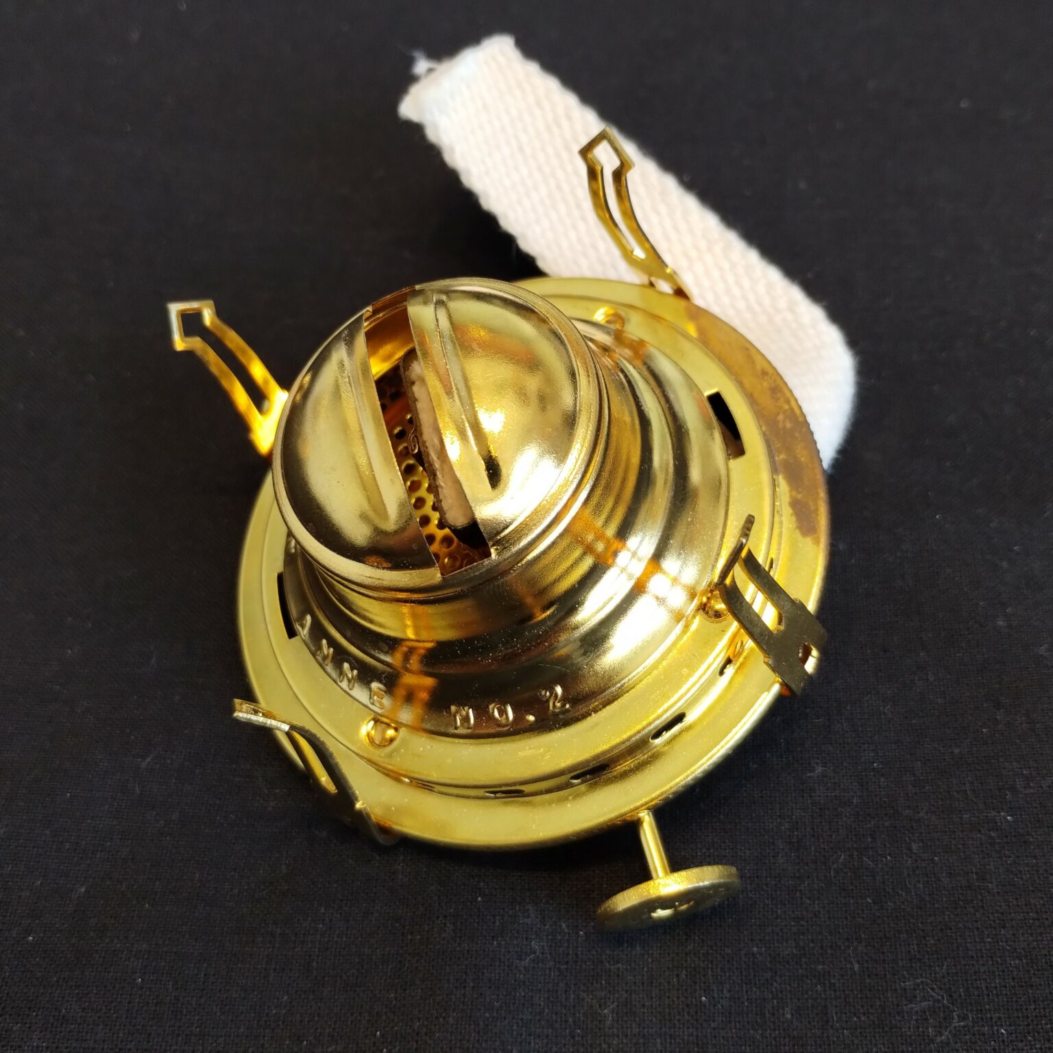 Queen Anne #2 Oil Lamp Burner Solid Brass - Imperial Lighting Co.