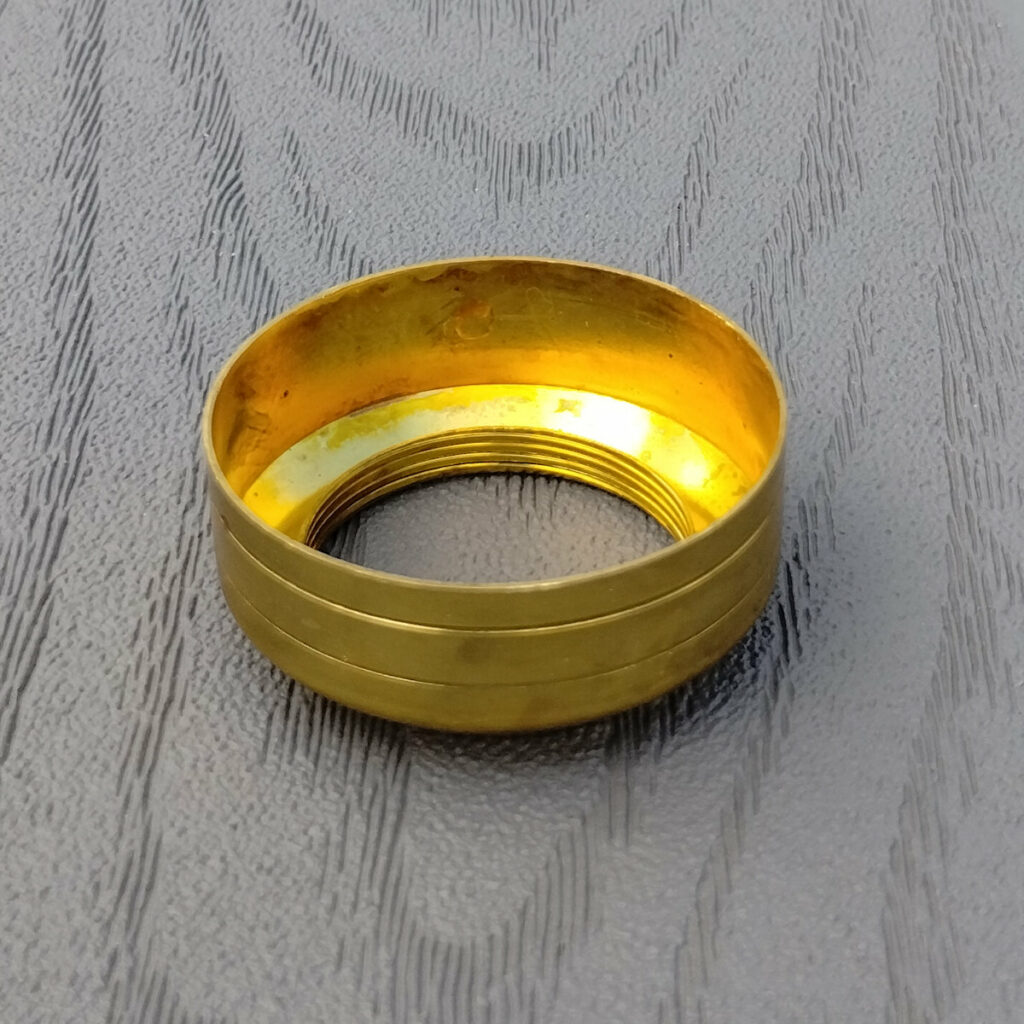 #2 Size Oil Lamp Burner Collar Solid Brass - Imperial Lighting Co.