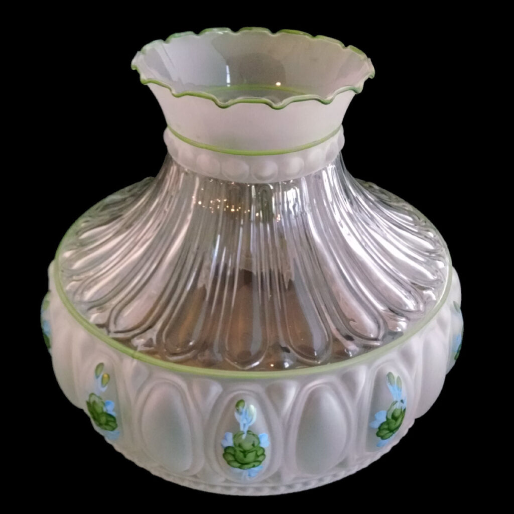 Aladdin Lamp Green Rose Glass Shade Part # M756 - Imperial Lighting Co.