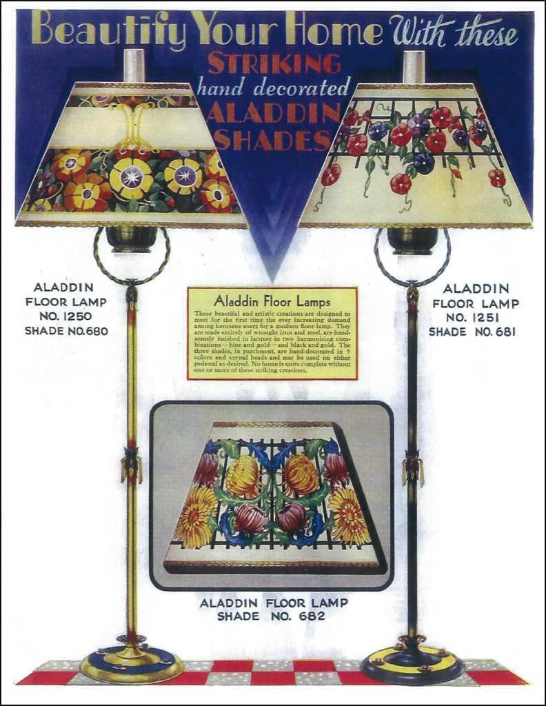 Model 12 Aladdin Lamps and Shades 1928 - 1935 - Imperial Lighting Co.