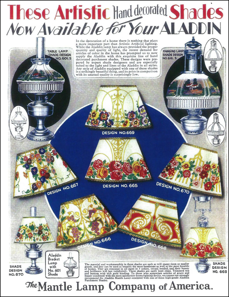 Model 12 Aladdin Lamps and Shades 1928 - 1935 - Imperial Lighting Co.