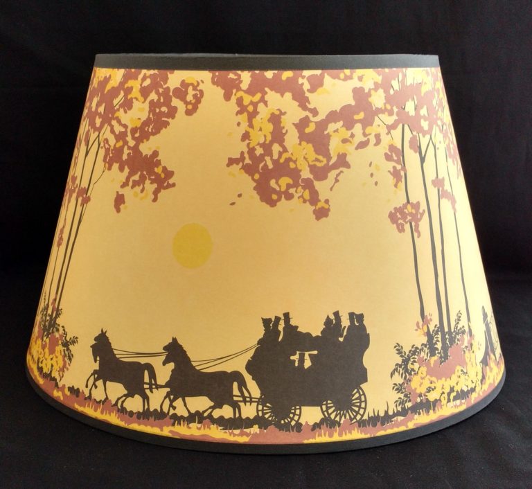 Aladdin Lamp "Coach & Four" 14 inch Paper Shade Part # N144-01 - Imperial Lighting Co.