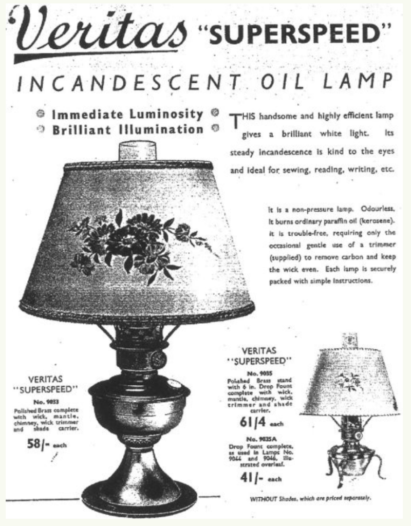Veritas Superspeed Incandescent Mantle Lamp - Imperial Lighting Co.